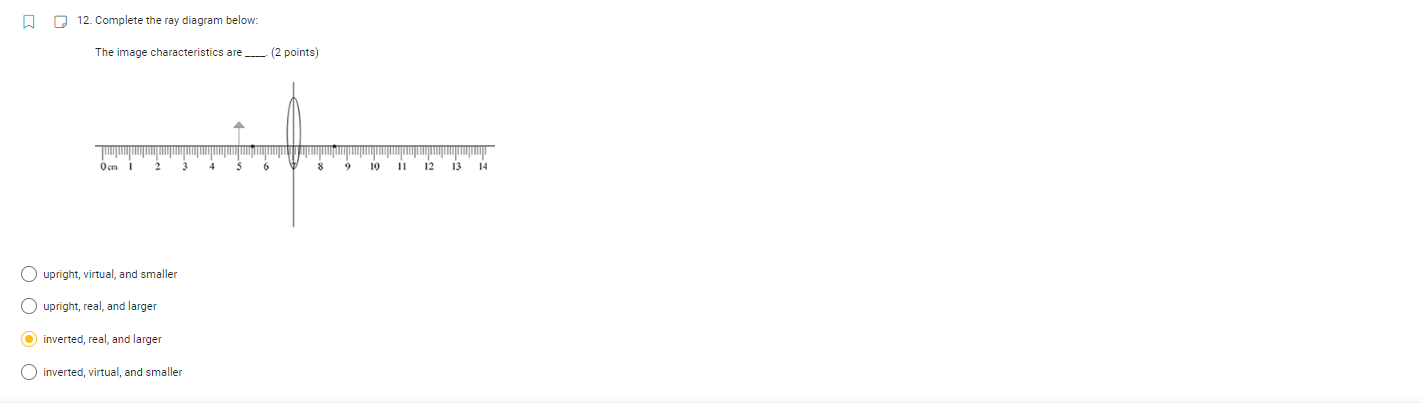 Solved The image characteristics are (2 points) upright, | Chegg.com