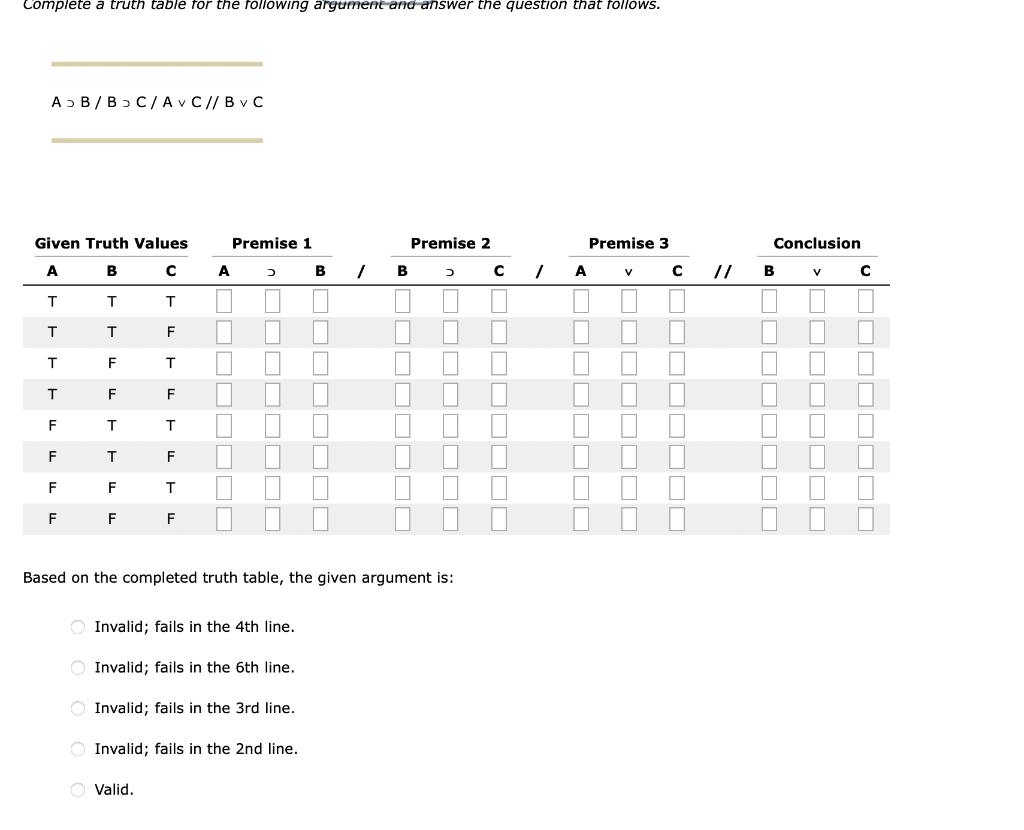 Solved Complete a truth table for the following pair of | Chegg.com
