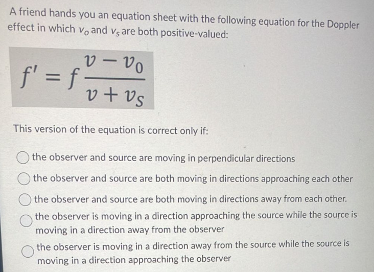 Solved A friend hands you an equation sheet with the | Chegg.com