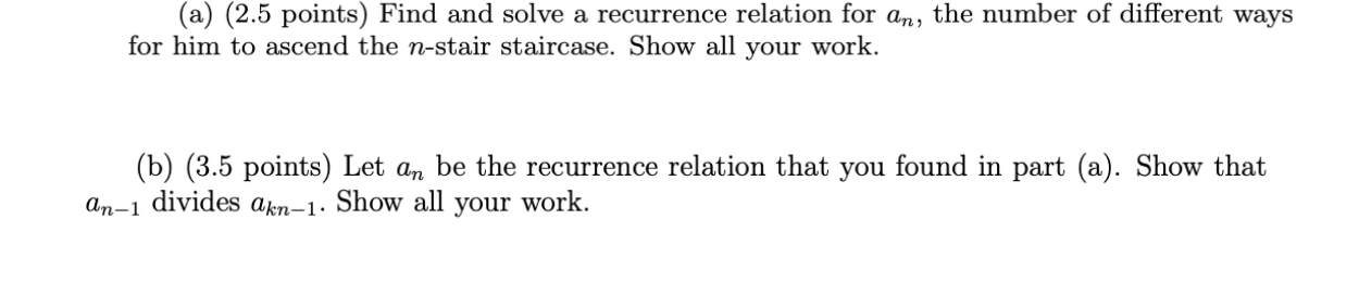 Solved Amy has a stair case of n stairs to climb. Each step | Chegg.com