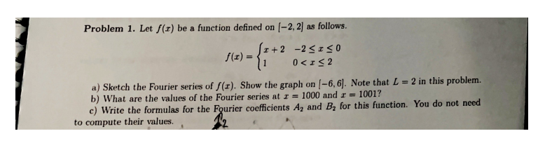 Solved Problem 1. Let (1) be a function defined on (-2, 2) | Chegg.com