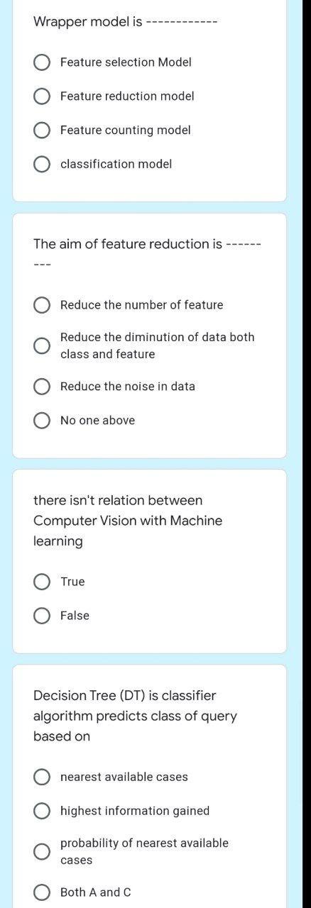 Solved Wrapper model is Feature selection Model Feature | Chegg.com
