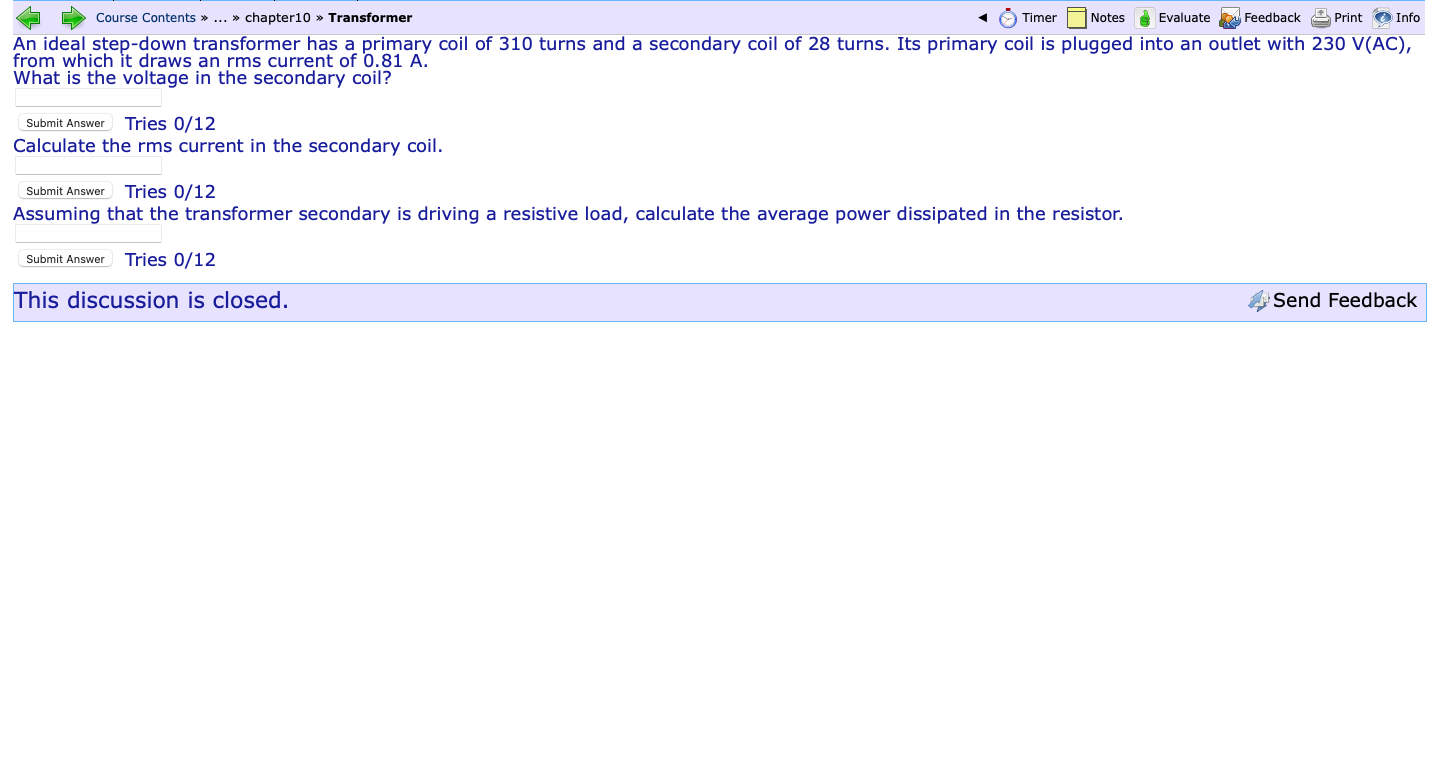 Solved Timer Course Contents >> ... >> chapter10 » | Chegg.com