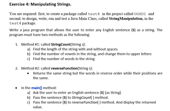 Solved Exercise 4: Manipulating Strings. You are required: | Chegg.com