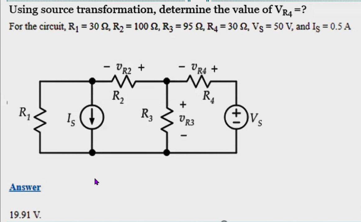 Solved Using Source Transformation Determine The Value Of 