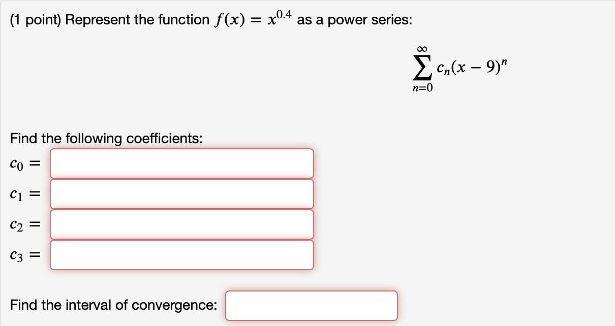 Solved Represent the function 𝑓(𝑥)=𝑥0.4f(x)=x0.4 as a | Chegg.com