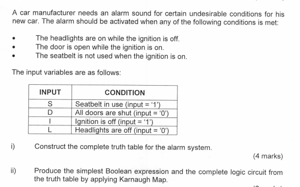 Solved A car manufacturer needs an alarm sound for certain | Chegg.com