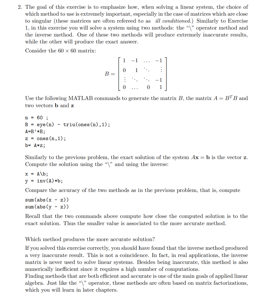Solved 2. The goal of this exercise is to emphasize how, | Chegg.com