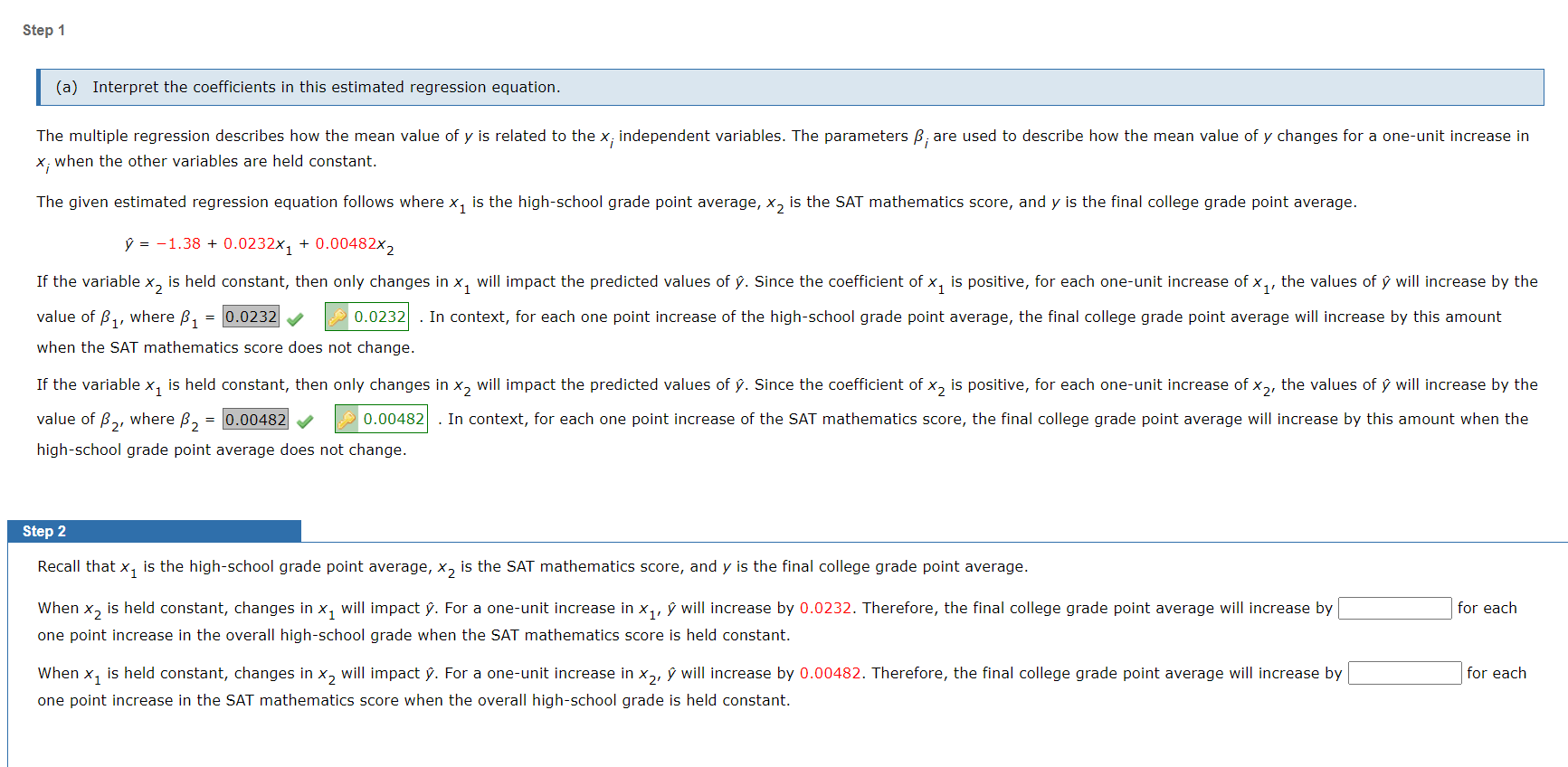 Solved xi when the other variables are held constant. | Chegg.com