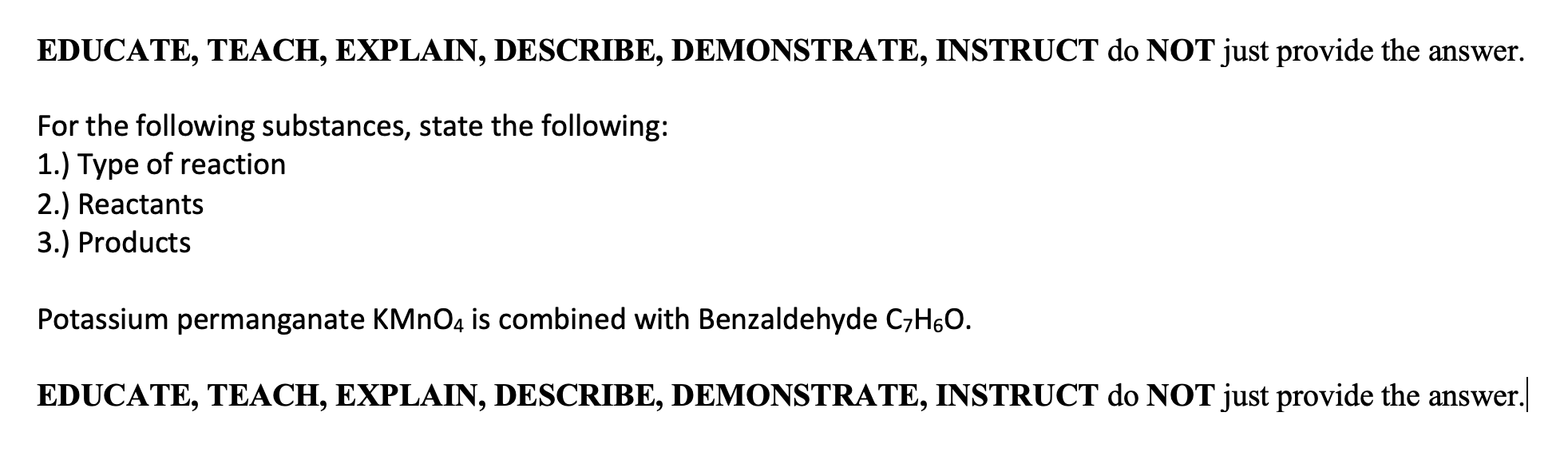 Solved EDUCATE, TEACH, EXPLAIN, DESCRIBE, | Chegg.com