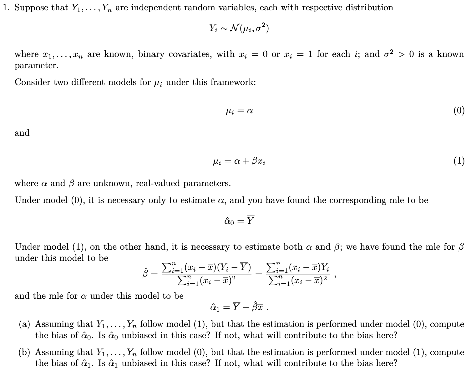 Solved Suppose that Y1,dots,Yn ﻿are independent random | Chegg.com