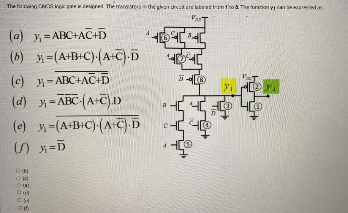 Solved The following CMOS logic gate is designed. The | Chegg.com