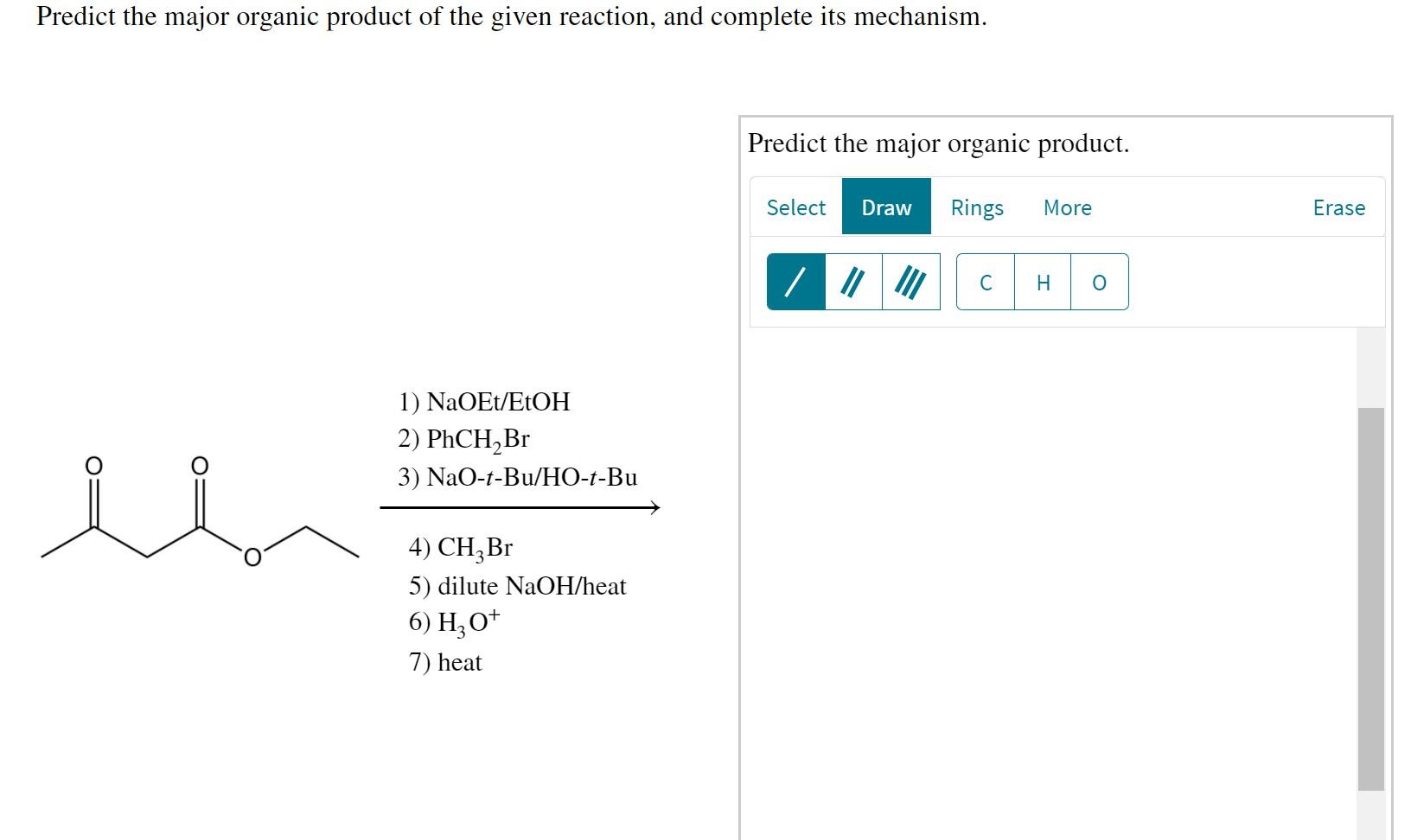 Solved Predict the major organic product of the given | Chegg.com