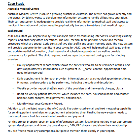 1. Create an initial ERD for the new system that | Chegg.com