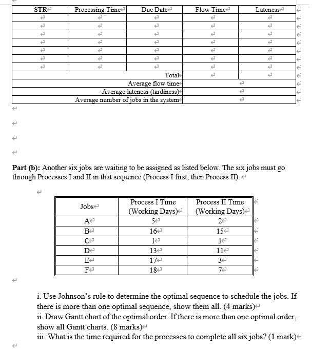 Solved Question 3. Scheduling (25 marks) Part (a): Seven | Chegg.com