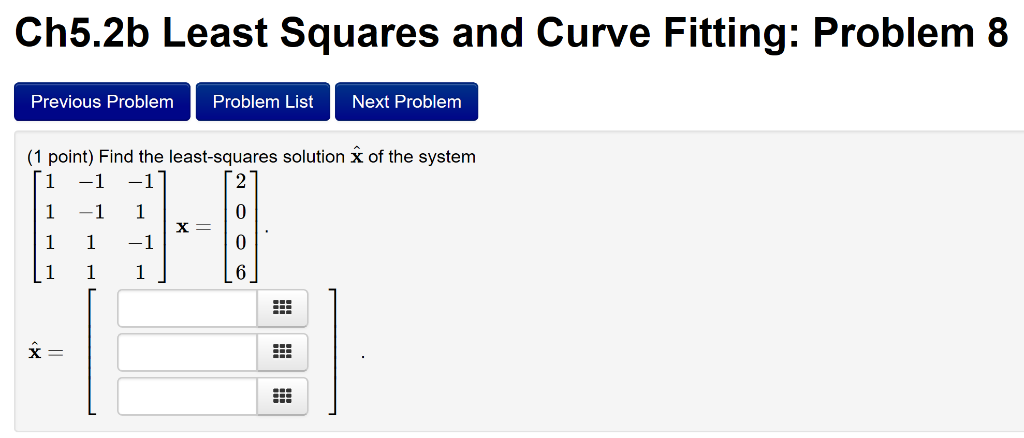 Solved Ch5.2b Least Squares and Curve Fitting: Problem 8 | Chegg.com