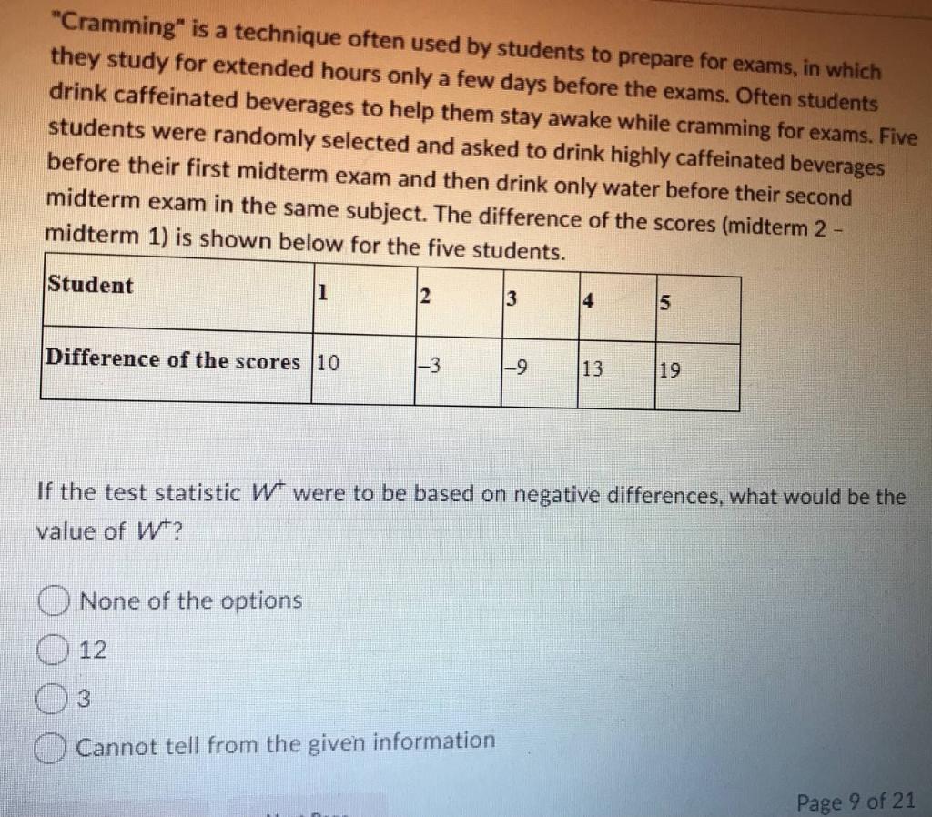 Solved "Cramming" is a technique often used by students to | Chegg.com
