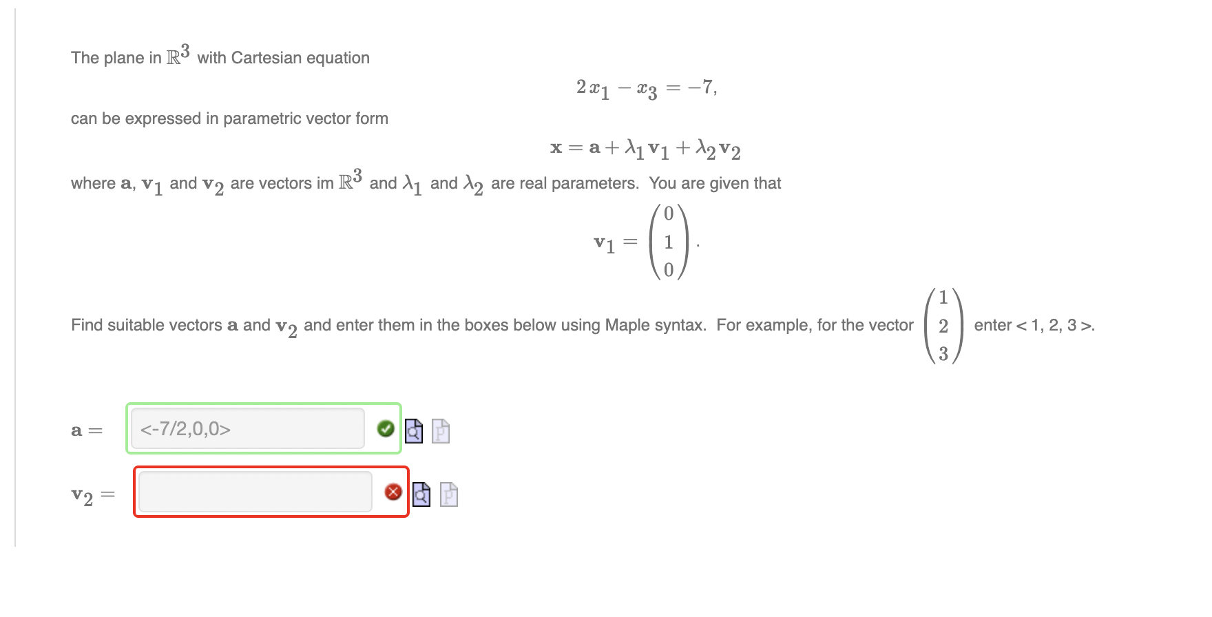 Solved The plane in R3 with Cartesian equation 2 x1 – 2x3 = | Chegg.com