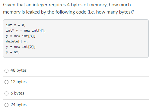 Solved Given the following: void Foo() { const int | Chegg.com