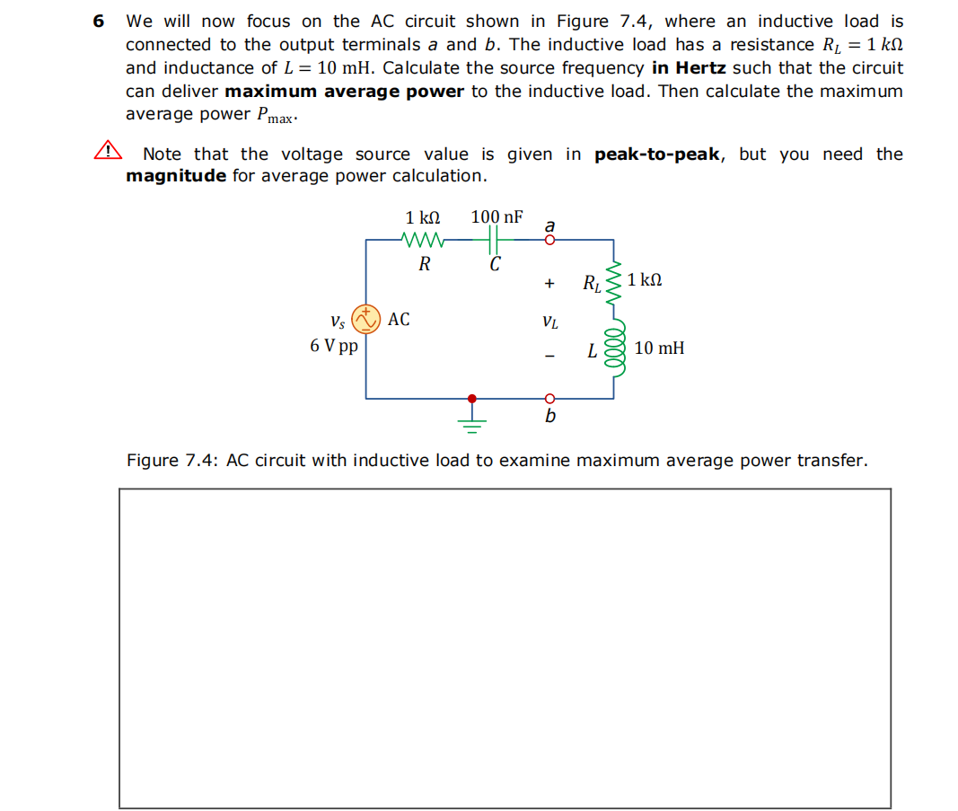 Solved 6 We will now focus on the AC circuit shown in Figure | Chegg.com