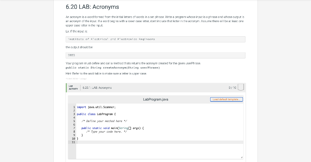 Solved An acronym is a word formed tom the in itial letters | Chegg.com