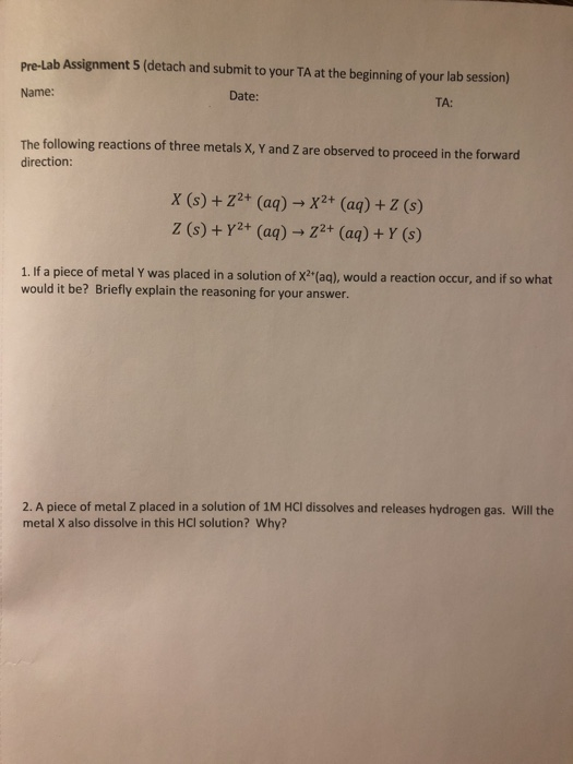 Solved Pre-Lab Assignment 5 (detach and submit to your TA at | Chegg.com