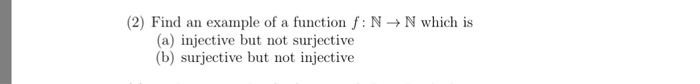 Solved (2) Find an example of a function f: N ? N which is | Chegg.com