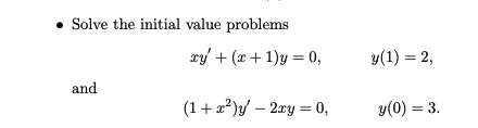 Solved - Solve the initial value problems | Chegg.com