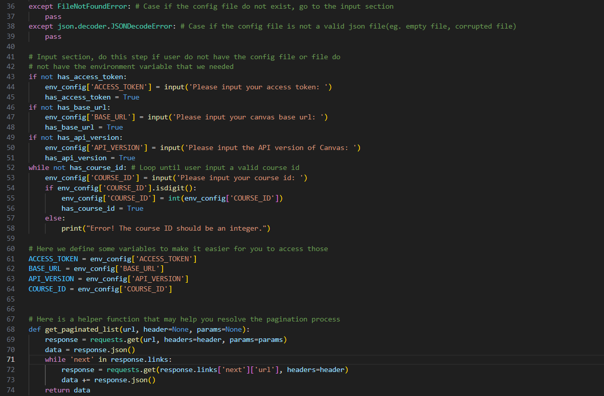 Solved import requests import json \# Set variables that we | Chegg.com