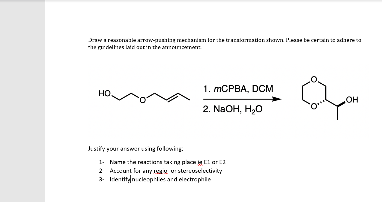Solved Draw a reasonable arrow-pushing mechanism for the | Chegg.com