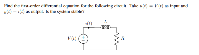 Solved Find the first-order differential equation for the | Chegg.com