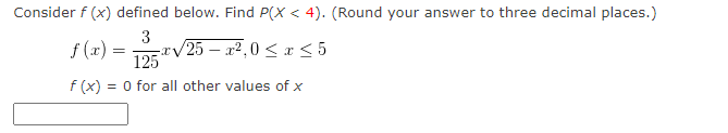 Solved Consider f(x) defined below. Find P(x