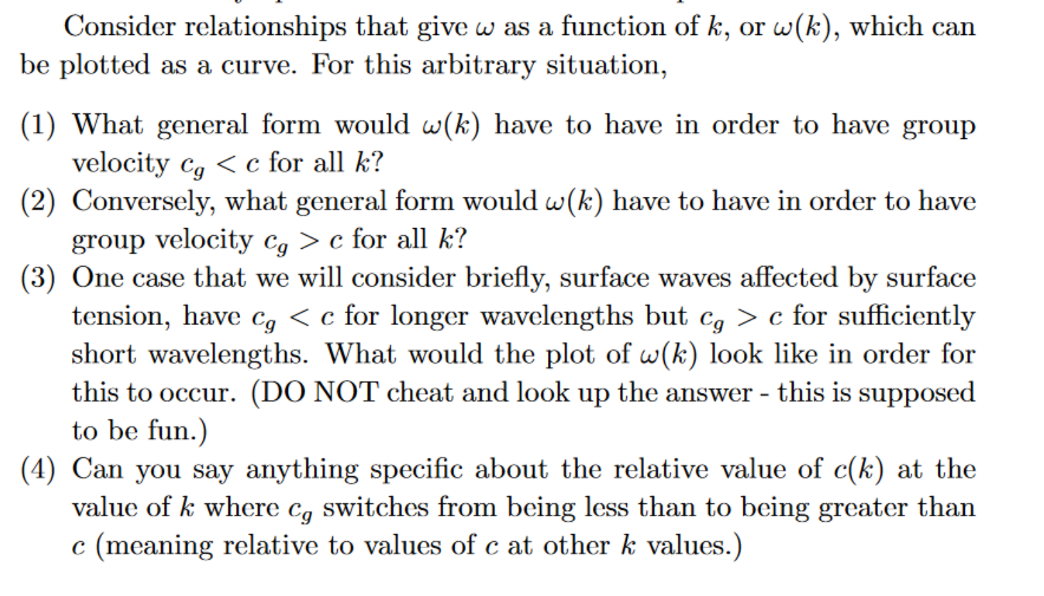 Solved Consider relationships that give ω as a function of | Chegg.com