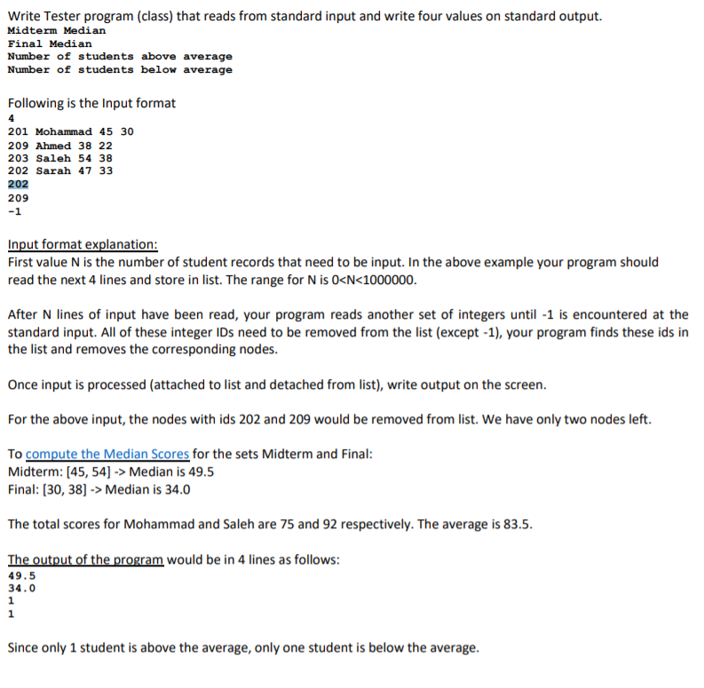 public class Node int ID String Name double MidTerm | Chegg.com