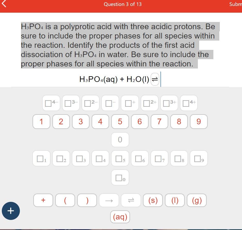 Solved H3PO4 is a polyprotic acid with three acidic protons. | Chegg.com