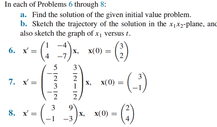 Solved In each of Problems 6 through 8: a. Find the solution | Chegg.com