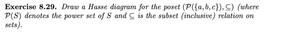 Solved Exercise 8.29. Draw a Hasse diagram for the poset | Chegg.com