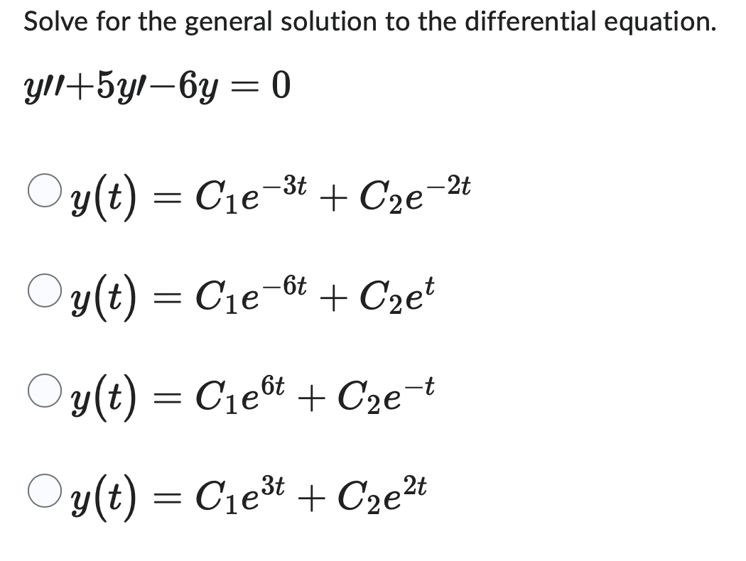 Solved Solve for the general solution to the differential | Chegg.com