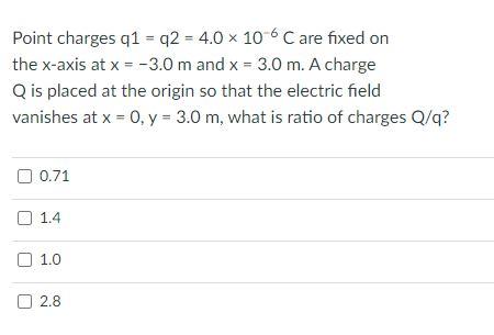 Solved Point charges q1=q2=4.0×10−6C are fixed on the x-axis | Chegg.com