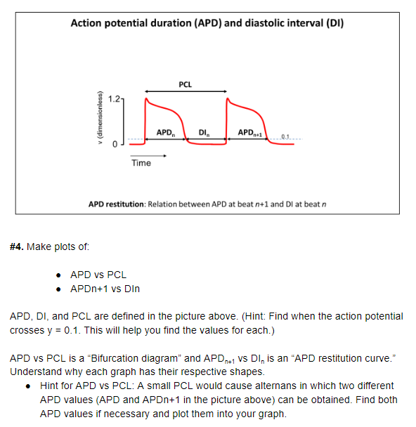 Action potential duration (APD) and diastolic | Chegg.com