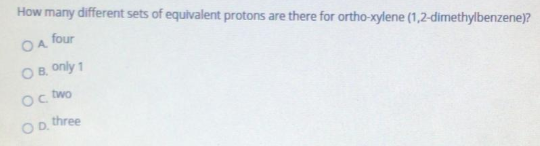 Solved How many different sets of equivalent protons are | Chegg.com