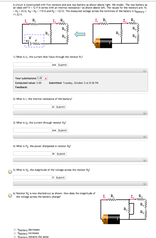Solved A circuit is constructed with five resistors and one | Chegg.com