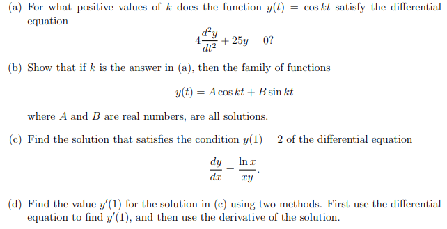 Solved (a) For what positive values of k does the function | Chegg.com