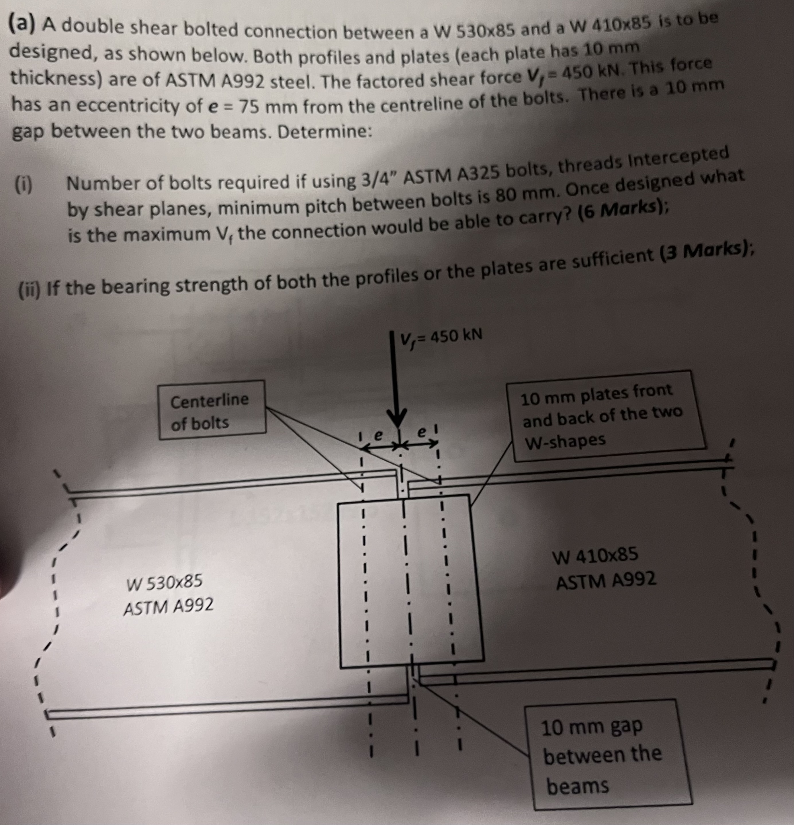 Solved (a) ﻿A double shear bolted connection between | Chegg.com