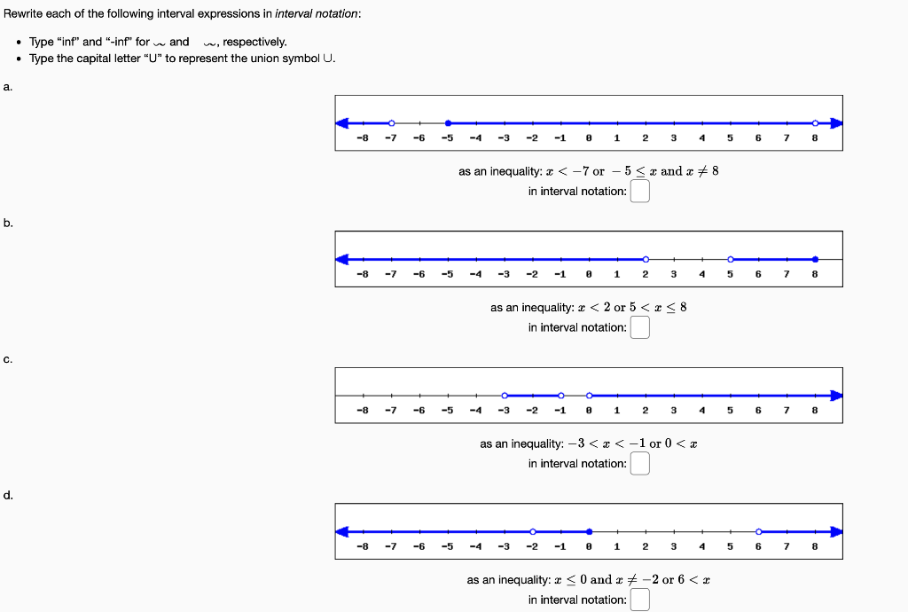 Solved Rewrite each of the following interval expressions in | Chegg.com