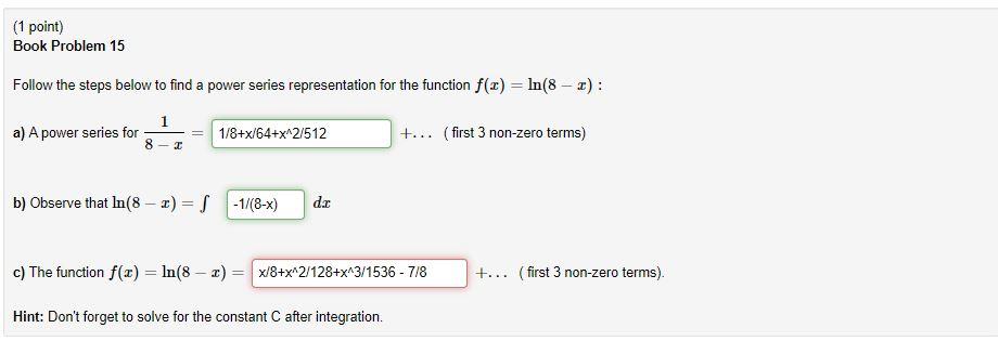Solved (1 point) Book Problem 15 Follow the steps below to | Chegg.com