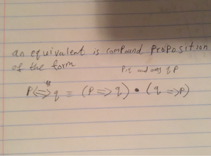 Solved An equivalent is compound proposition of the form P | Chegg.com