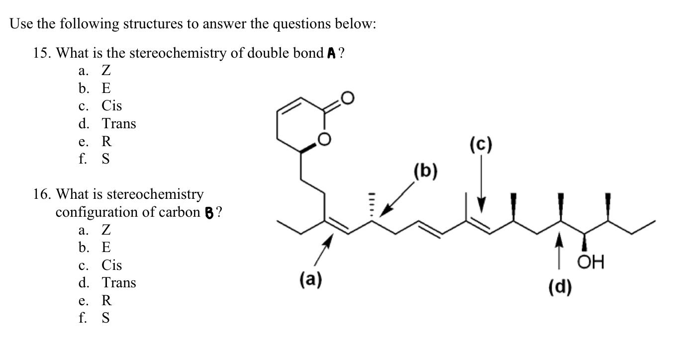 Solved Use the following structures to answer the questions | Chegg.com
