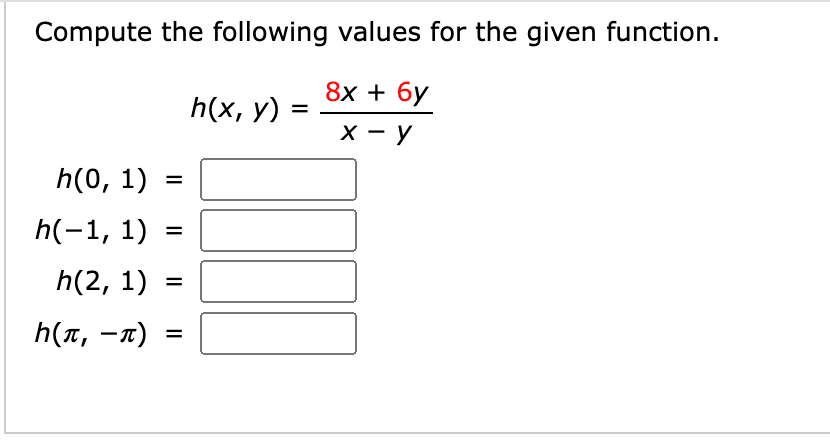 Solved Compute the following values for the given function. | Chegg.com