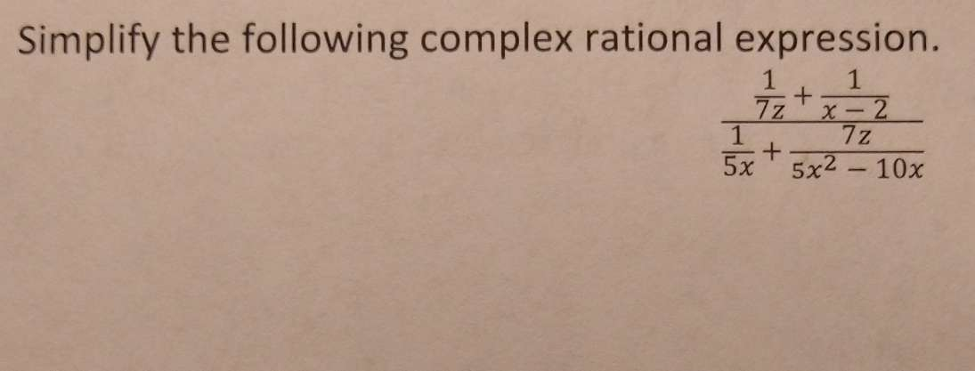 Solved Simplify the following complex rational expression. | Chegg.com